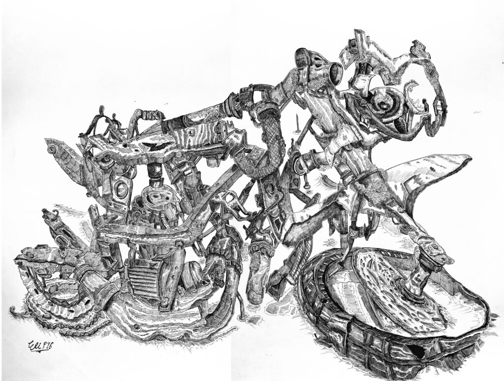Wrecked Motorcycle With Barnacles and Rust - Co|So - Copley Society of Art