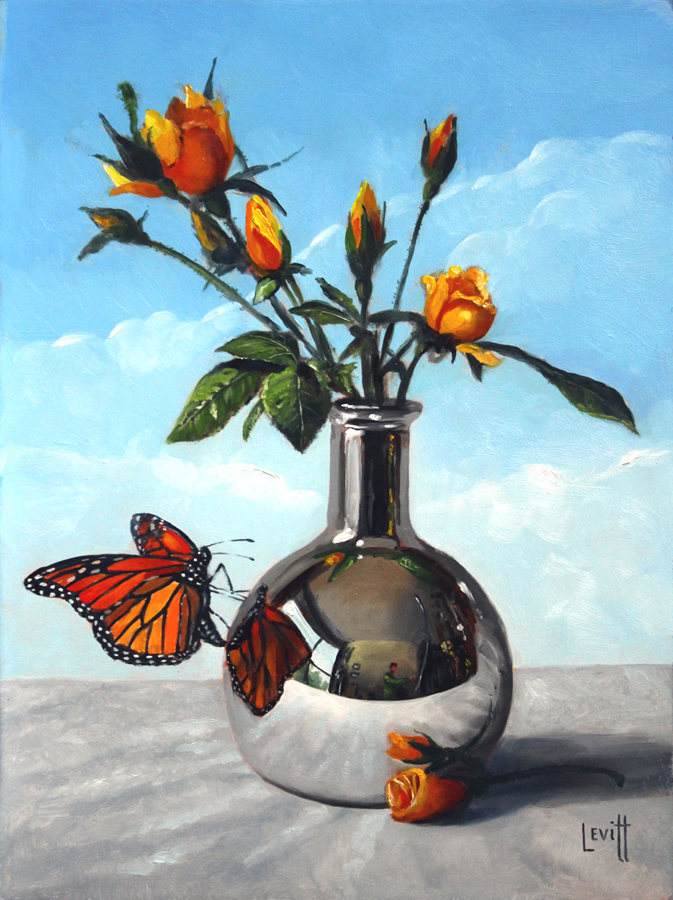 Monarch With Yellow Roses - Co|So - Copley Society of Art